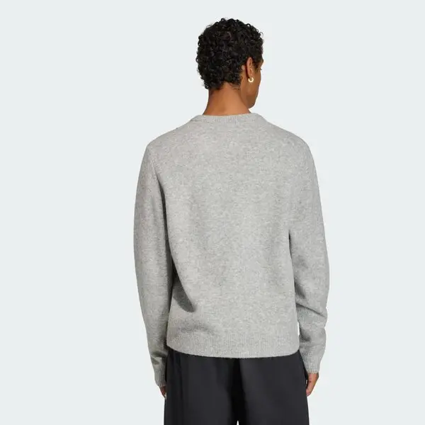 Adidas Trefoil Essentials Fully Knit Sweater - Medium Grey Heather