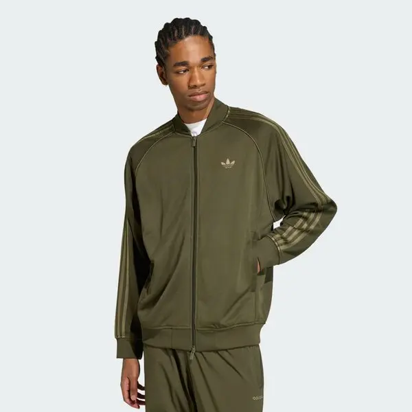Adidas Sst Adicolor Classics Loose Tracktop Dark Green