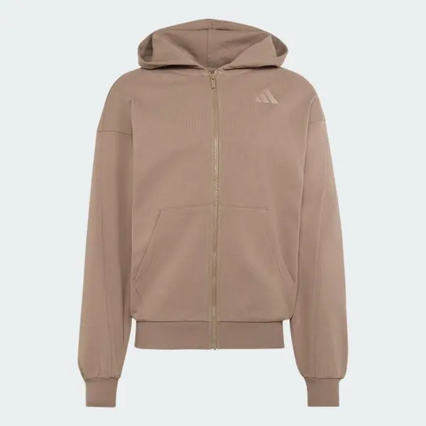 Adidas Full-zip Hoodie With Small Logo Detail - Khaki Six