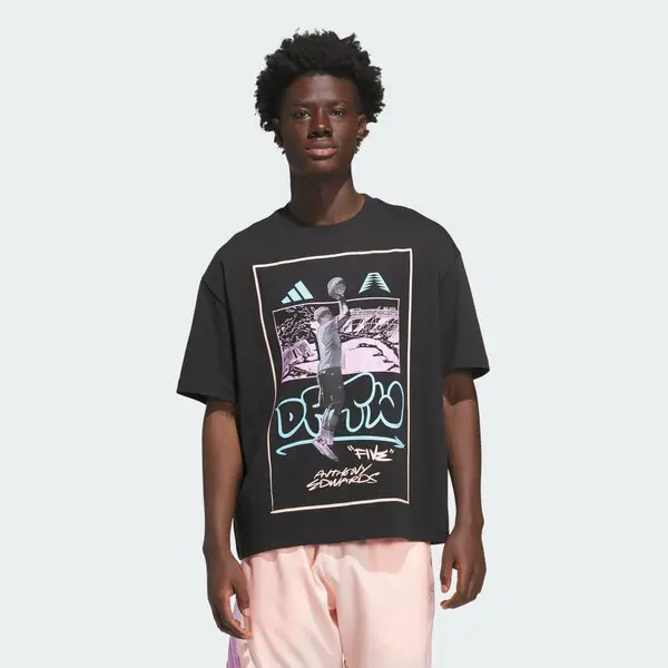 Adidas Anthony Edwards Dftw Anime Tee - Black