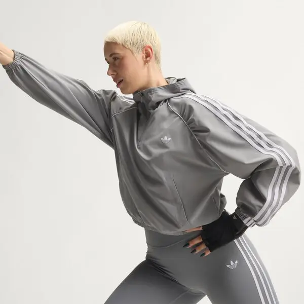 Adidas Originals Sport Coverup With Hood And Zip - Grey Three