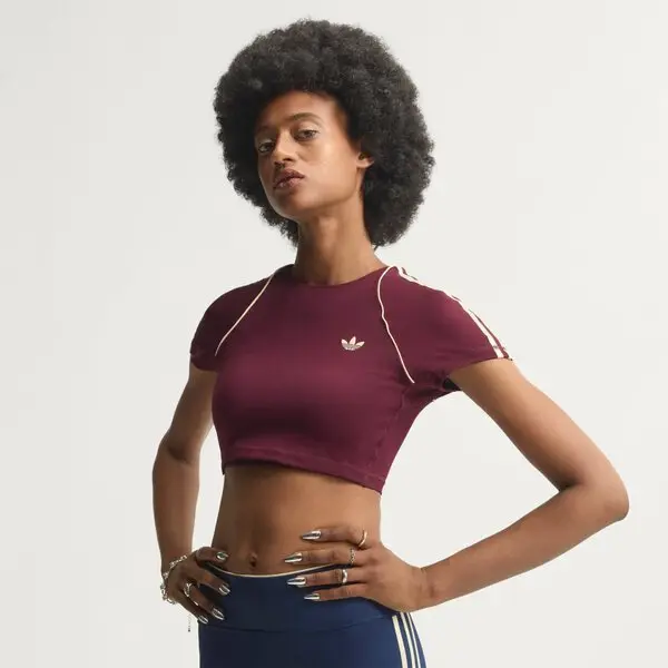 Adidas Originals Sport Superstar Bra Tee - Maroon