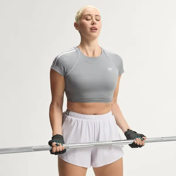 Adidas Originals Sport Superstar Bra Tee Grey - Grey Three