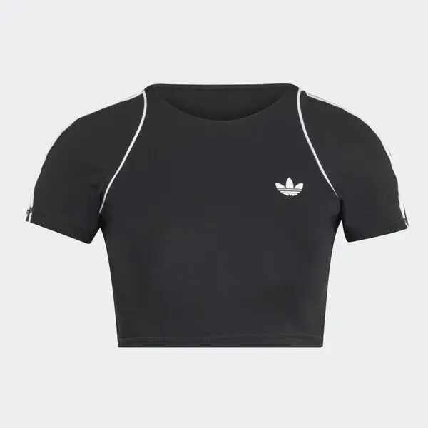 Adidas Originals Sport Superstar Cropped Tee - Black