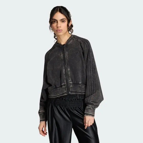 Adidas Sst Double Layered Cropped Track Top - Black