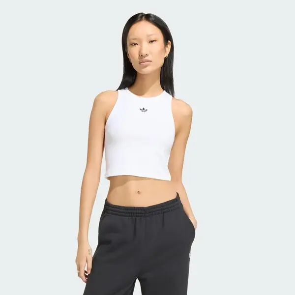 Adidas Essentials Rib Tank Top - White