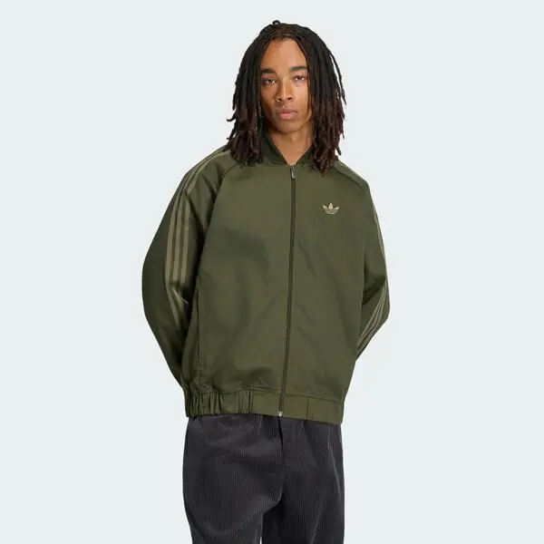 Adidas Sst Adicolor Classics Cotton Twill Track Top Dark Green