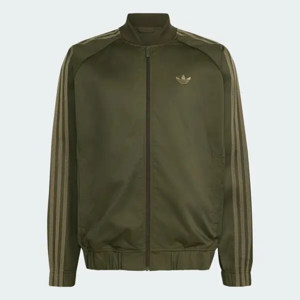 Adidas Sst Adicolor Classics Cotton Twill Track Top Dark Green