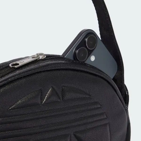 Adidas Trefoil Metallic Pu Shoulder Bag - Black