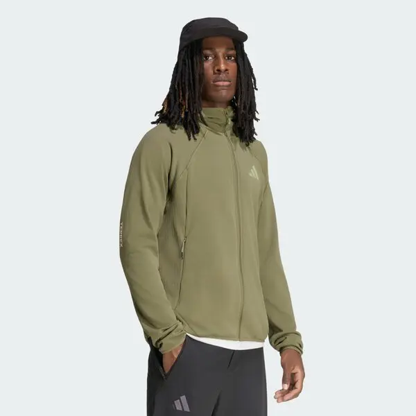 Adidas Xperior Climawarm+ Ventknit Fleece Hooded Jacket - Olive Strata