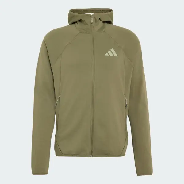Adidas Xperior Climawarm+ Ventknit Fleece Hooded Jacket - Olive Strata