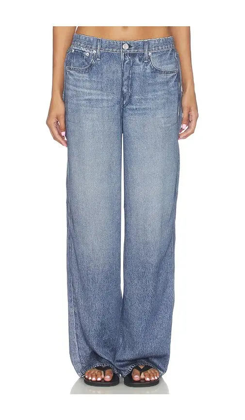 Rag & Bone Slink Wide Leg Pull On Jeans - Blue