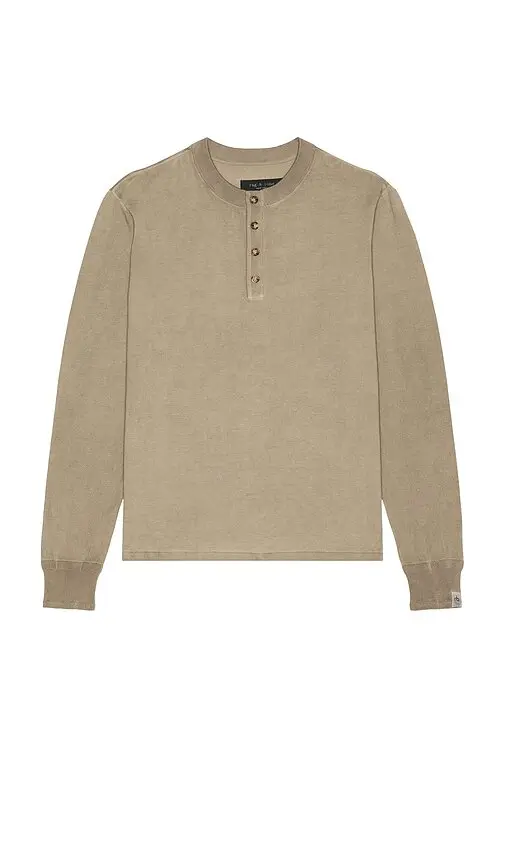 Rag & Bone Washed Supima Henley In . Also - Grey