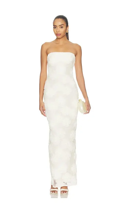 ROTATE BY BIRGER CHRISTENSEN Flower Mesh Tube Dress