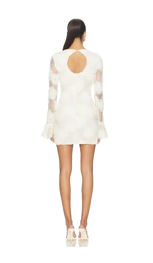 ROTATE BY BIRGER CHRISTENSEN Flower Mesh Mini Dress - White