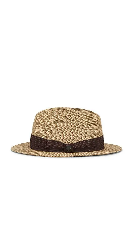 Brixton Roma Straw Packable Fedora Hat