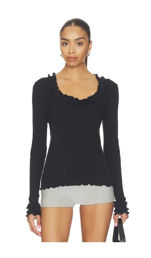 OPERASPORT Rosie Seamless Top With Lettuce-edge Trim