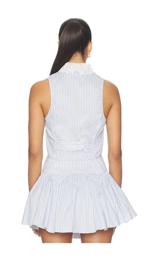 FLEUR DU MAL Embroidery Lace Collar Bib Top