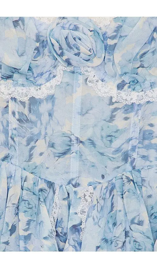 For Love & Lemons Elea Mini Dress - Blue