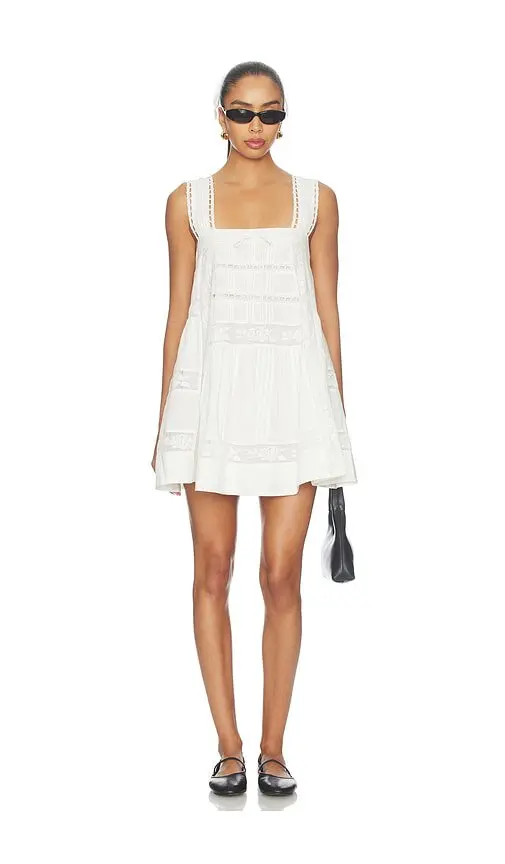 For Love & Lemons Breezy Cotton Mini Dress - White