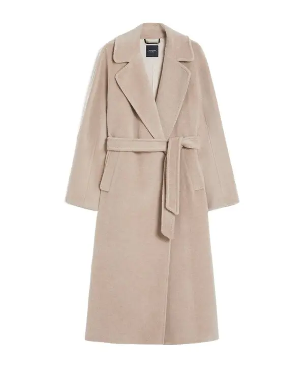 Max Mara Tempera Belted Long-sleeved Coat - Taupe