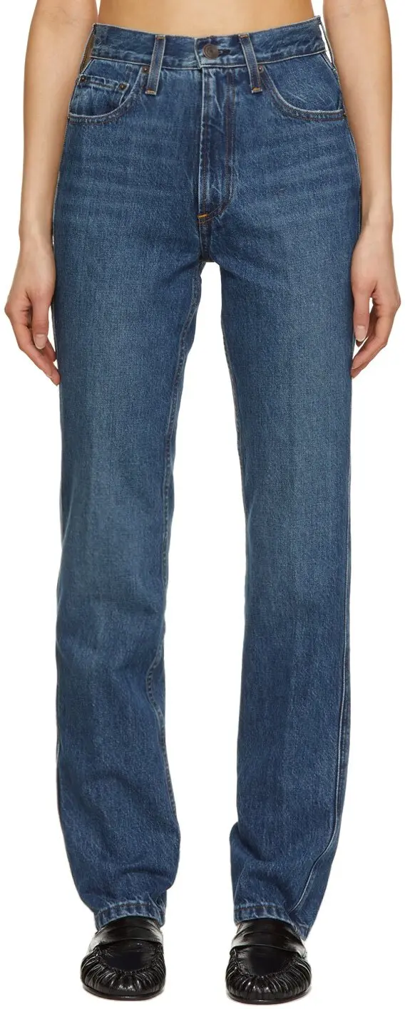 Co Logo High-waisted Straight Jeans - Blue