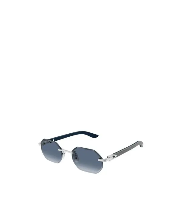Cartier Geometric Frame Sunglasses - Silver