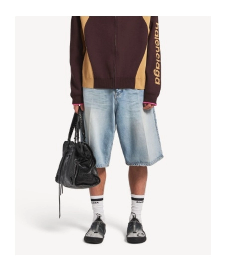 Balenciaga Bleach Light Bleu Denim Stay Press Shorts - Light Blue