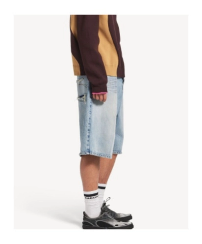 Balenciaga Bleach Light Bleu Denim Stay Press Shorts - Light Blue