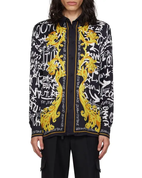 Versace All-over Printed Straight Hem Shirt