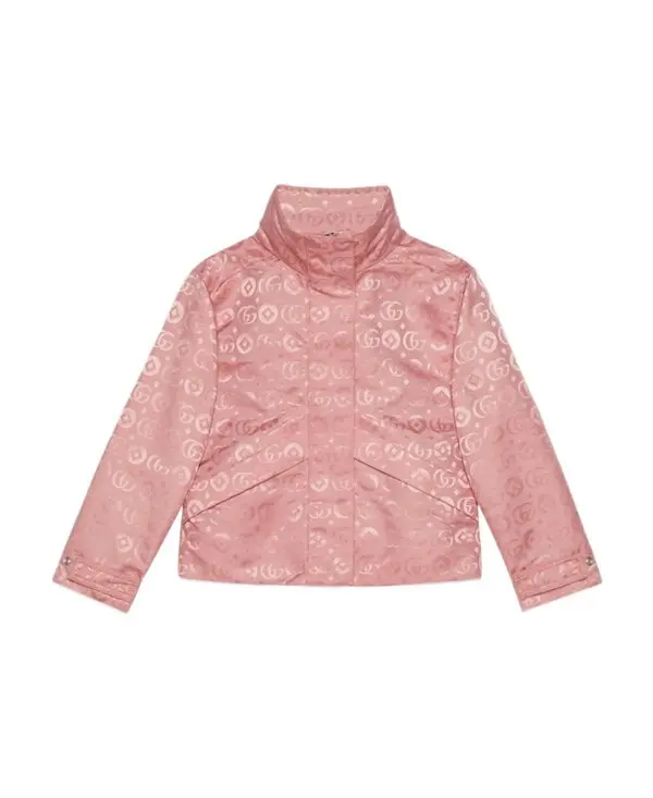 Gucci Logo Jacket With Concealed Hood - Pink