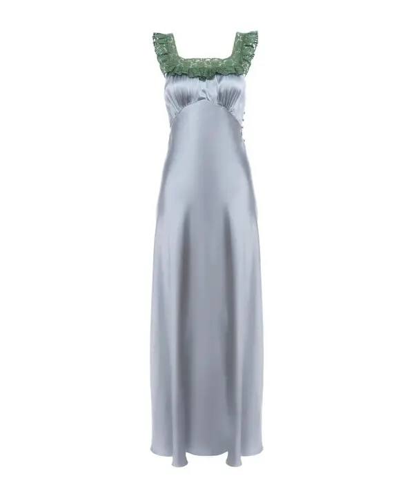 Chloé Lace-insert Satin Maxi Dress