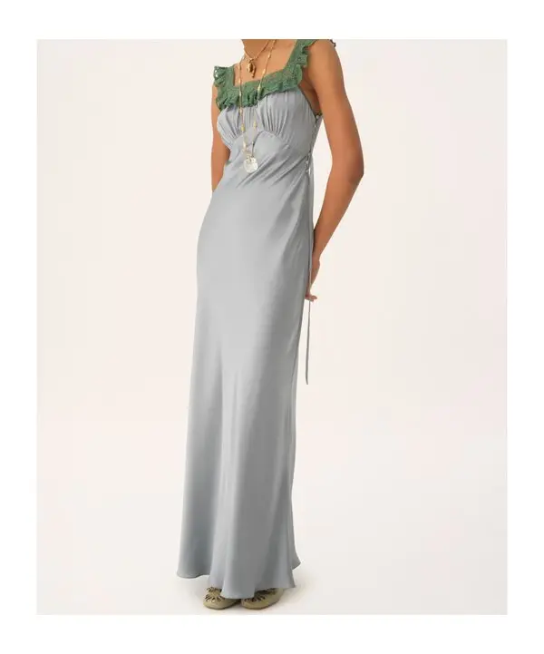 Chloé Lace-insert Satin Maxi Dress