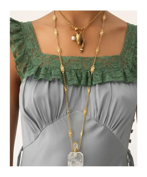Chloé Lace-insert Satin Maxi Dress