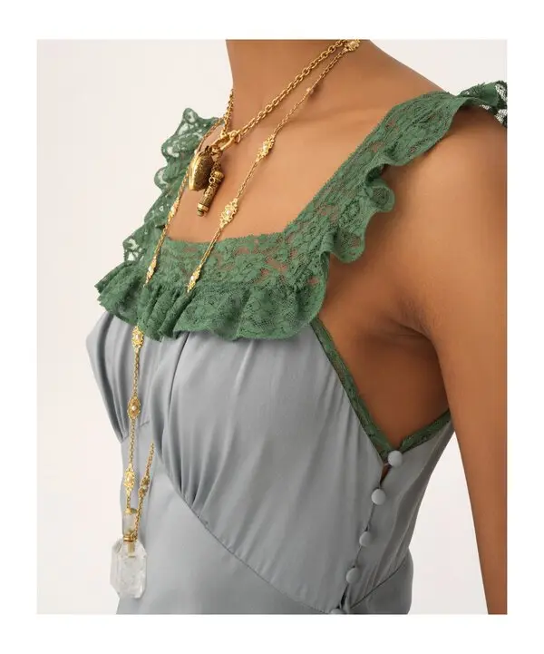 Chloé Lace-insert Satin Maxi Dress