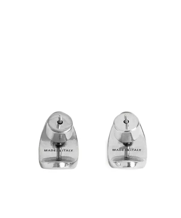 Balenciaga Everyday Stud Earrings In Antique Silver