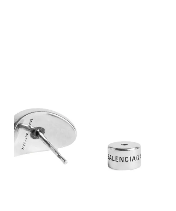 Balenciaga Everyday Stud Earrings In Antique Silver