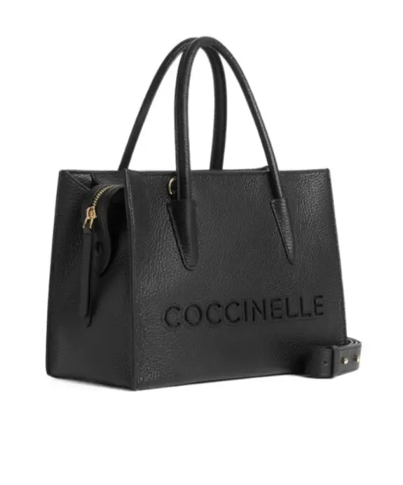 COCCINELLE Grained Leather Tote Bag