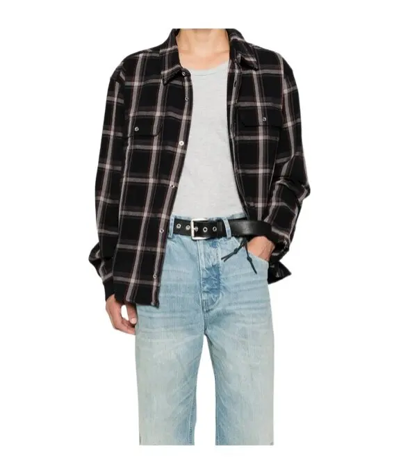 PURPLE BRAND Check-pattern Cotton Shirt