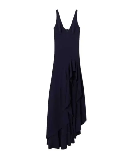 Stella McCartney Asymmetric Ruffled Maxi Dress - Black