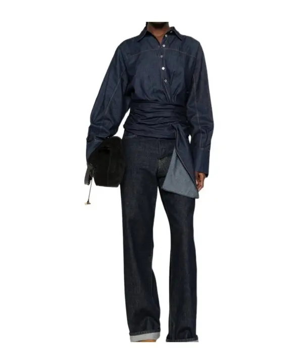 7 For All Mankind Tie-waist Long-sleeve Shirt