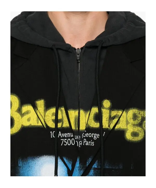 Balenciaga Long-sleeve Hooded Jacket
