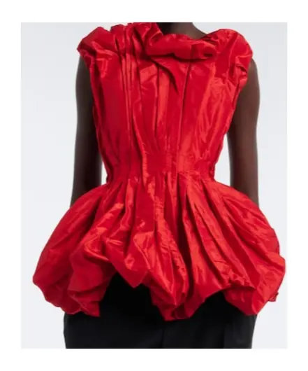 Tove Marina Peplum Silk Taffeta Top