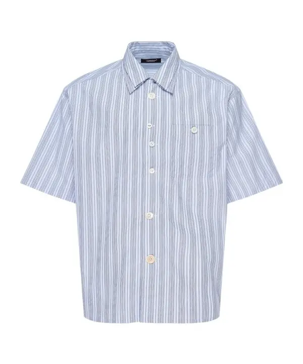 Undercover Layered Collar Striped Shirt - Blue