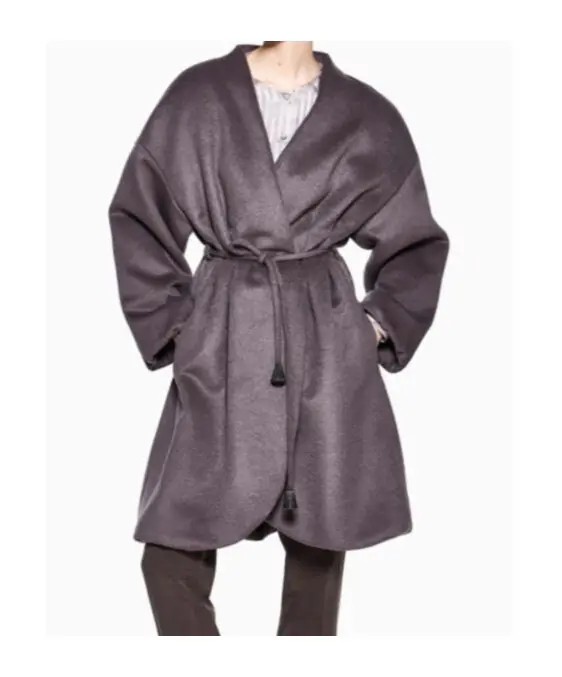 Giorgio Armani Llama Wool Caban Coat With Deep V-neckline