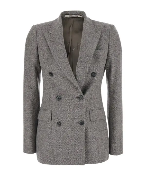 Tagliatore Double-breasted Wool Blazer With Peak Lapels