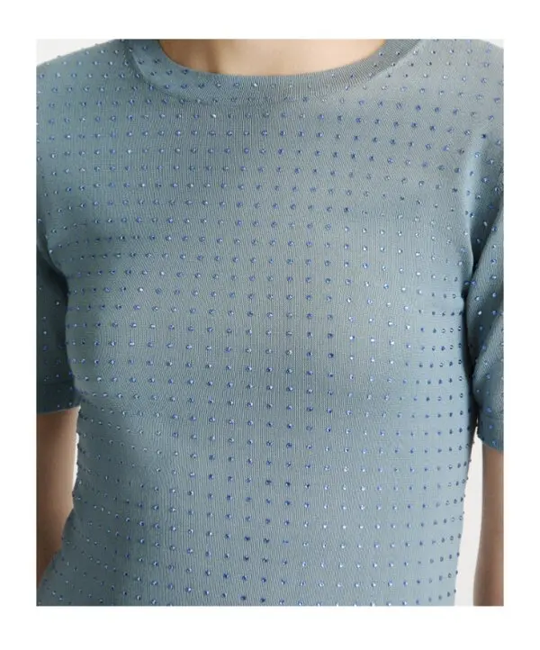 Marella Crystal-embellished Knit T-shirt