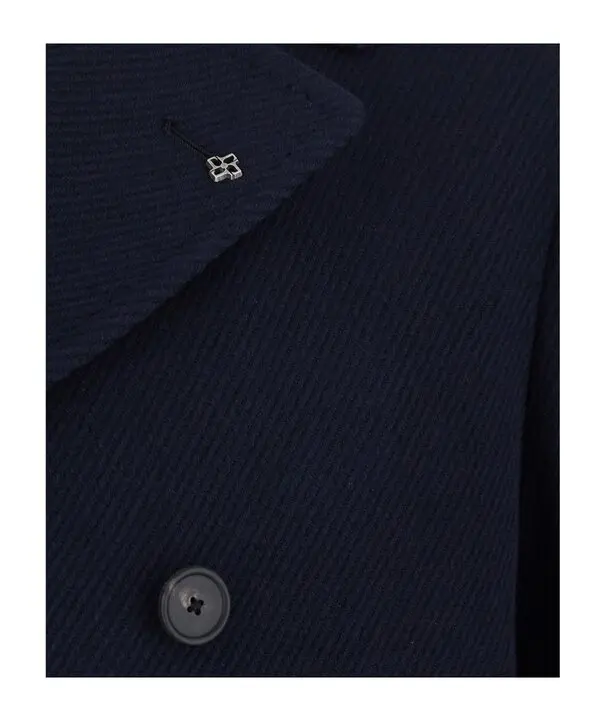 Tagliatore Blue Coat With Button Front Closure
