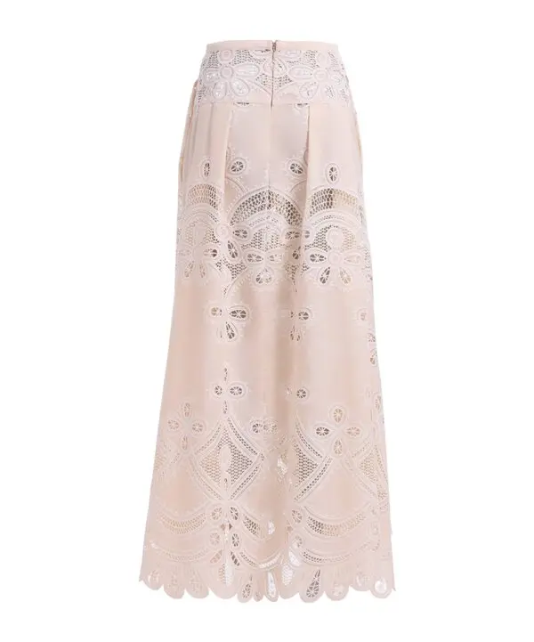 Elie Saab Cotton Embroidered Skirt