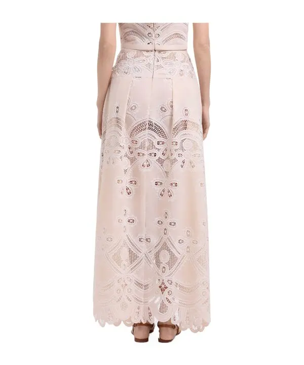 Elie Saab Cotton Embroidered Skirt
